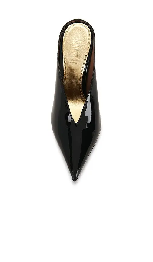 Paris Texas Nina Patent Leather Sculptural Wedge Mules