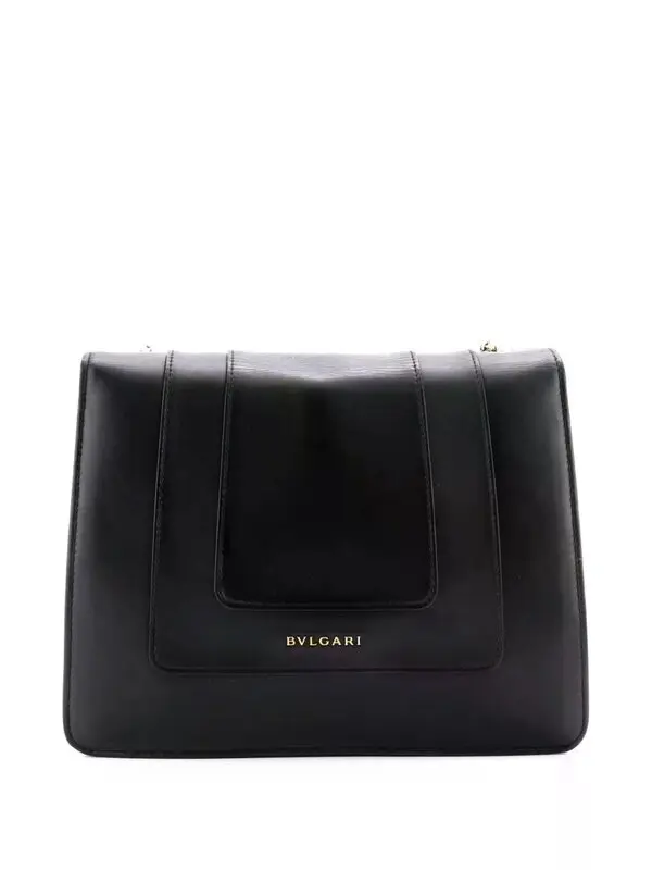 BVLGARI Serpenti Forever Square Leather Shoulder Bag - Black