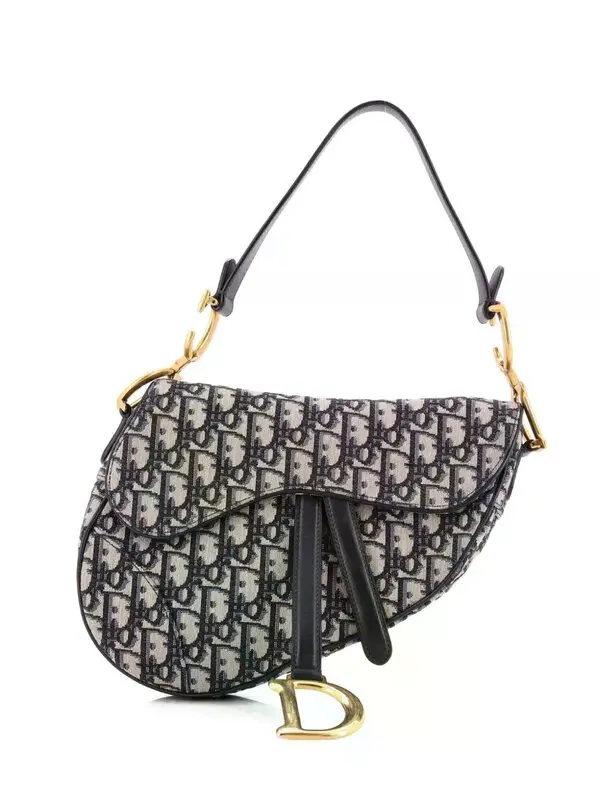 Dior Saddle Handbag Oblique Canvas Medium - Blue