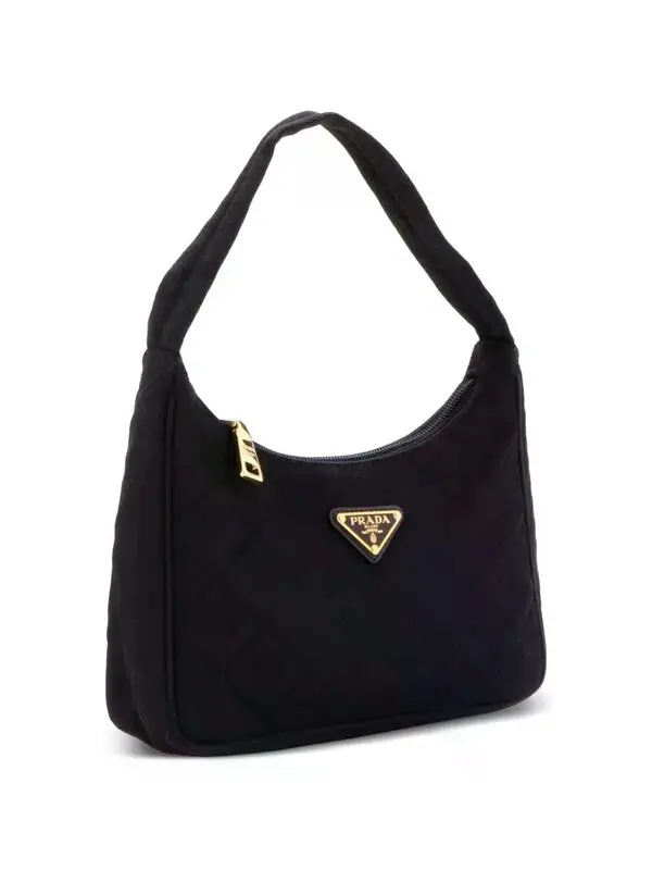 Prada Quilted Tessuto Small Hobo Bag