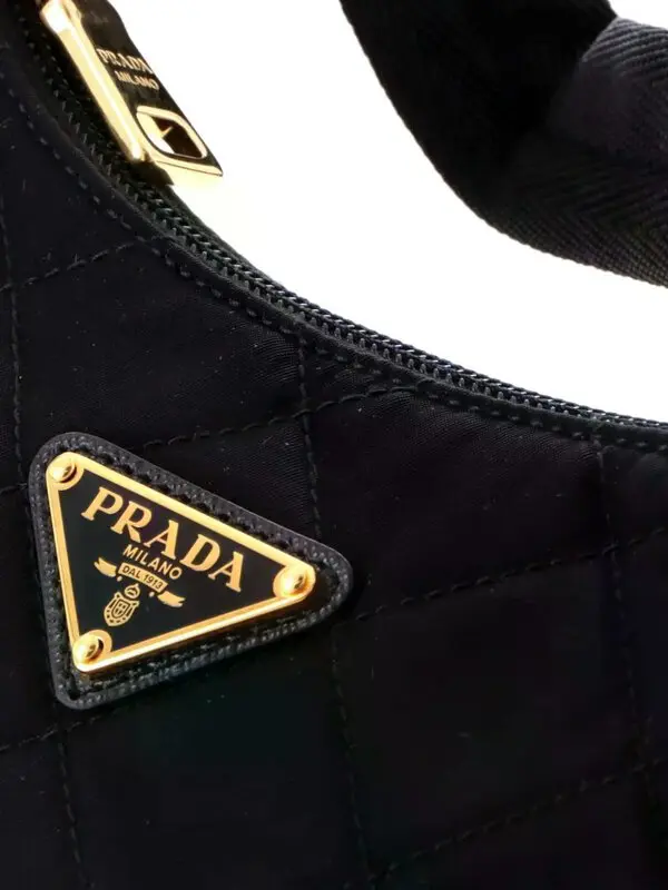 Prada Quilted Tessuto Small Hobo Bag