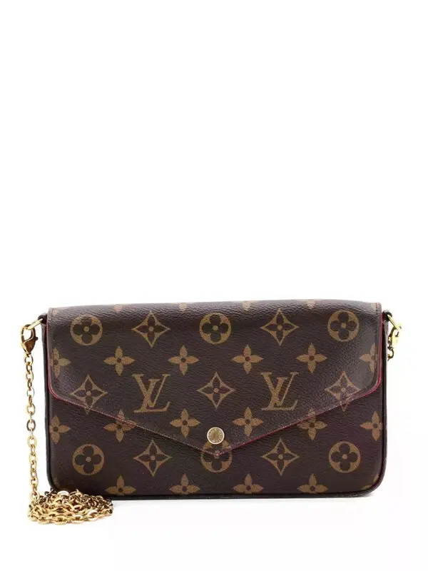 LOUIS VUITTON Felicie Pochette Monogram Canvas Crossbody Bag - Brown