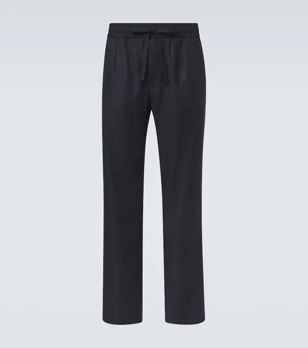 Dolce & Gabbana Virgin Wool Straight Trousers - Black