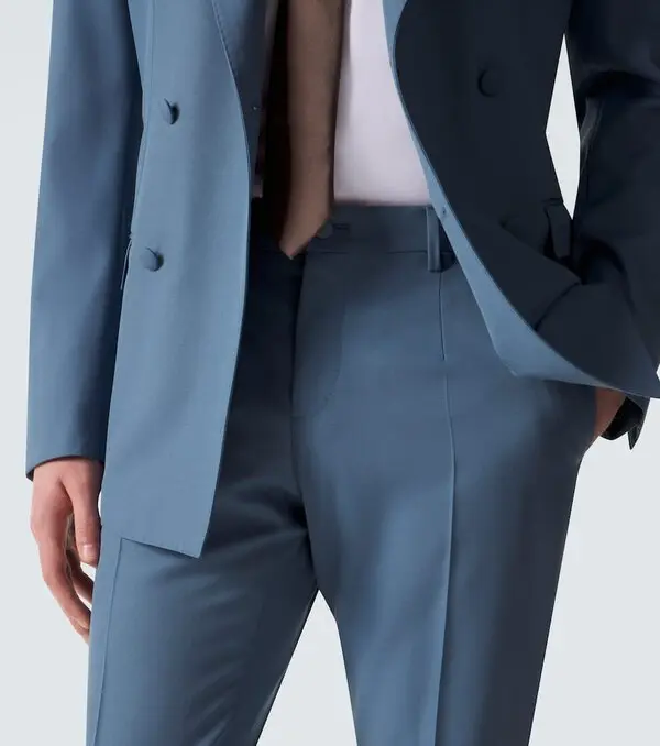 Dolce & Gabbana Virgin Wool Straight Trousers - Blue