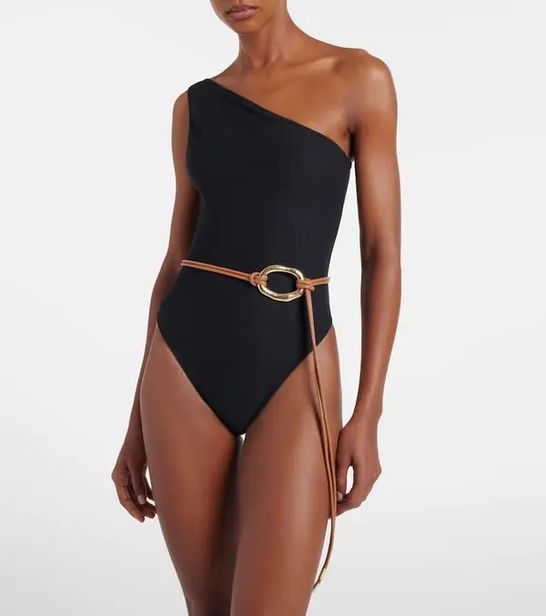 SAME Belted One-shoulder Swimsuit