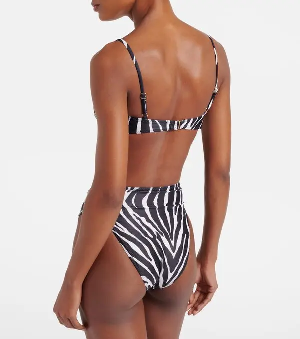SAME Zebra-print High-rise Bikini Bottoms