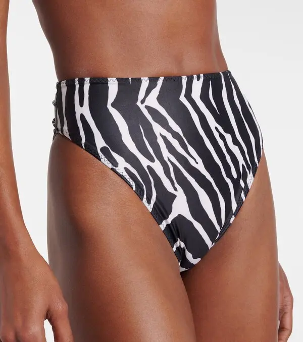 SAME Zebra-print High-rise Bikini Bottoms