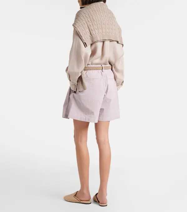 Brunello Cucinelli Striped Cotton-blend Bermuda Shorts
