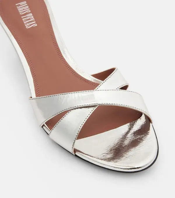 Paris Texas Nina 50 Metallic Leather Wedges - Silver