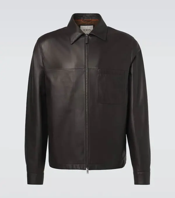TOD'S Leather Shirt Jacket