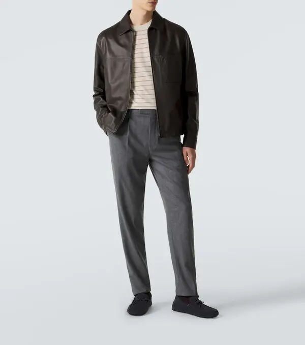 TOD'S Leather Shirt Jacket