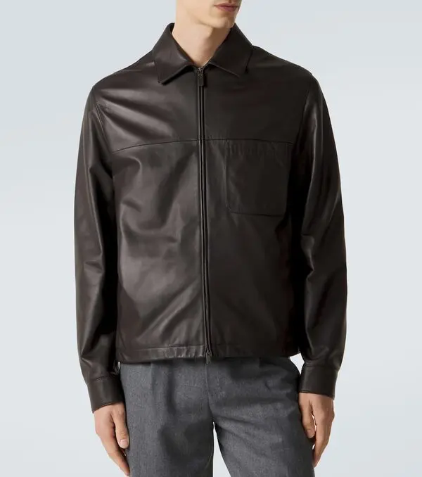 TOD'S Leather Shirt Jacket