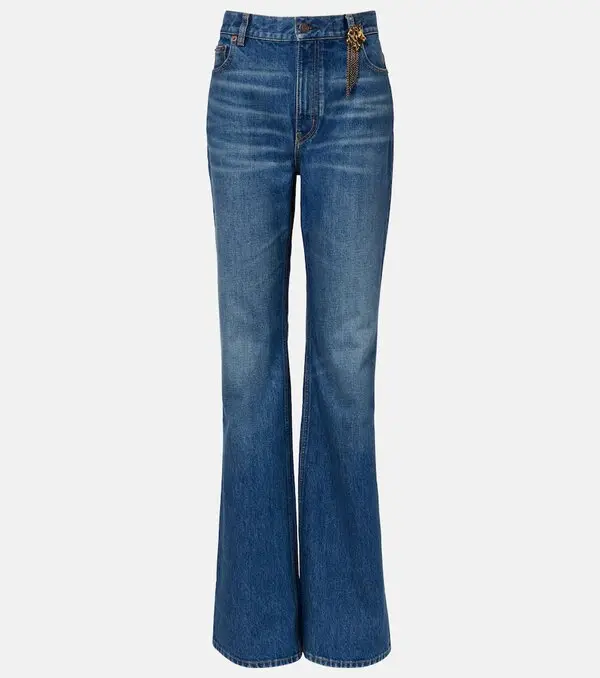 Chloé Embellished Straight Jeans - Blue