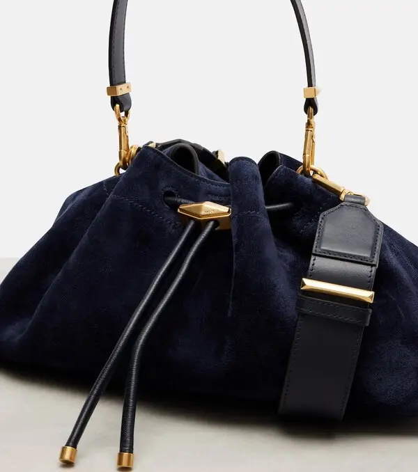 JIMMY CHOO Cinch Suede Bucket Bag