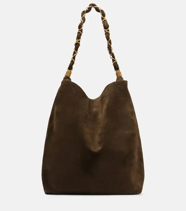 Saint Laurent Amalia Suede Shopper - Brown