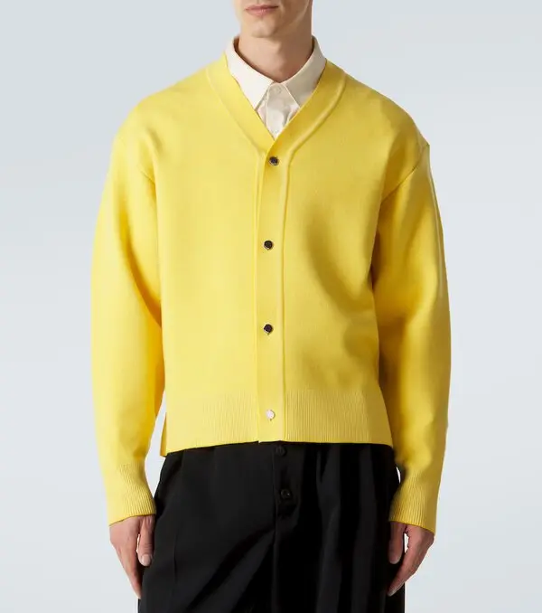Jacquemus Doppio Wool-blend Cardigan - Yellow