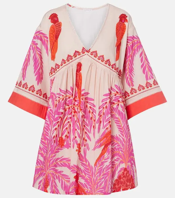 Poupette St Barth Mahault Printed Cotton Minidress - Pink