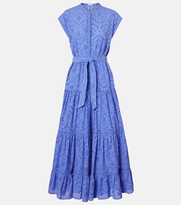 Poupette St Barth Kora Cotton Shirt Dress - Blue