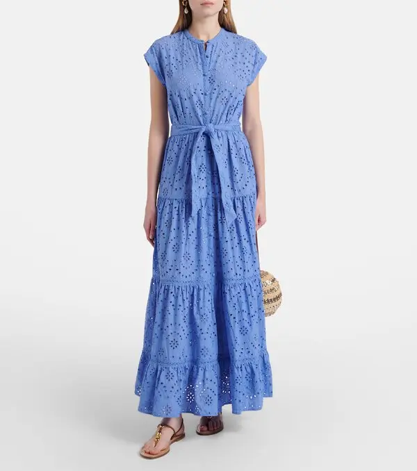 Poupette St Barth Kora Cotton Shirt Dress - Blue