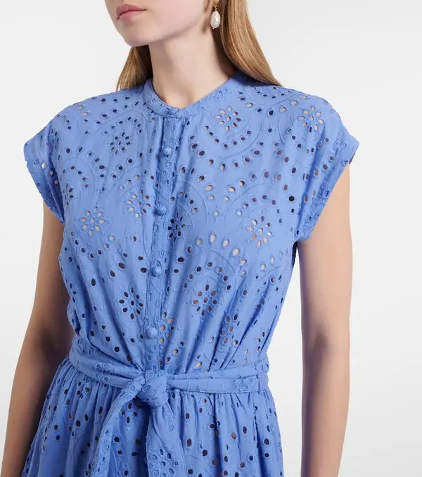 Poupette St Barth Kora Cotton Shirt Dress - Blue
