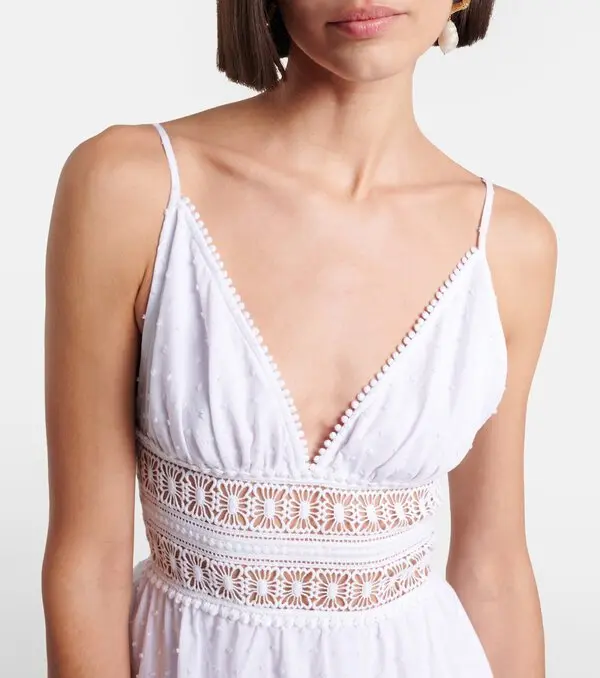 Poupette St Barth Emilie Bow-detail Cotton Minidress