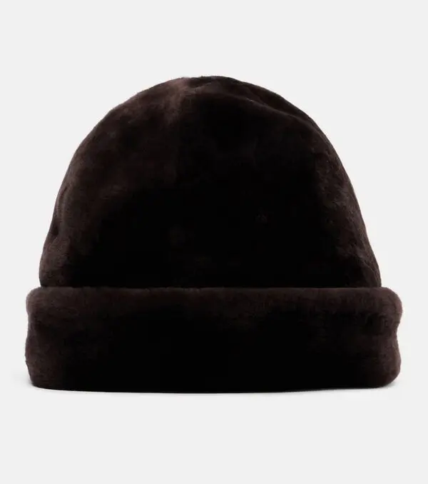 Nour Hammour Shearling Hat - Brown