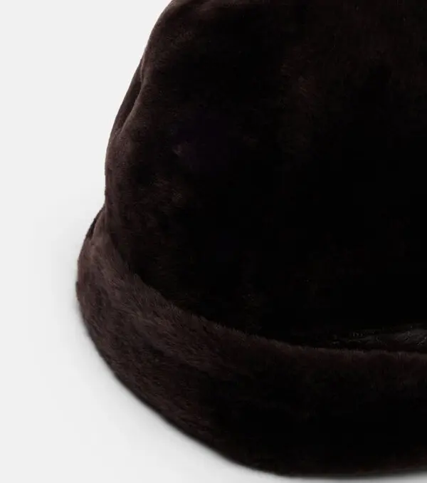 Nour Hammour Shearling Hat - Brown