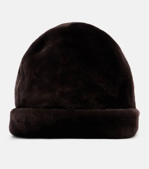 Nour Hammour Shearling Hat - Brown