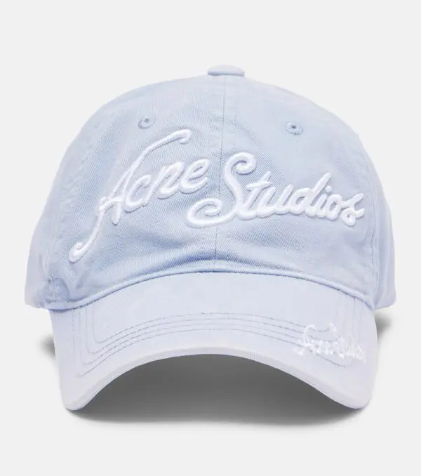 Acne Studios Logo Denim Baseball Cap - Blue
