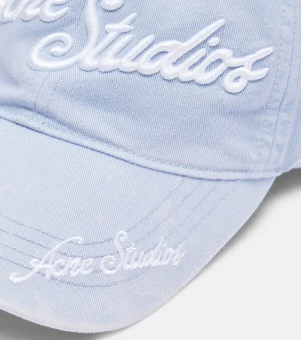 Acne Studios Logo Denim Baseball Cap - Blue