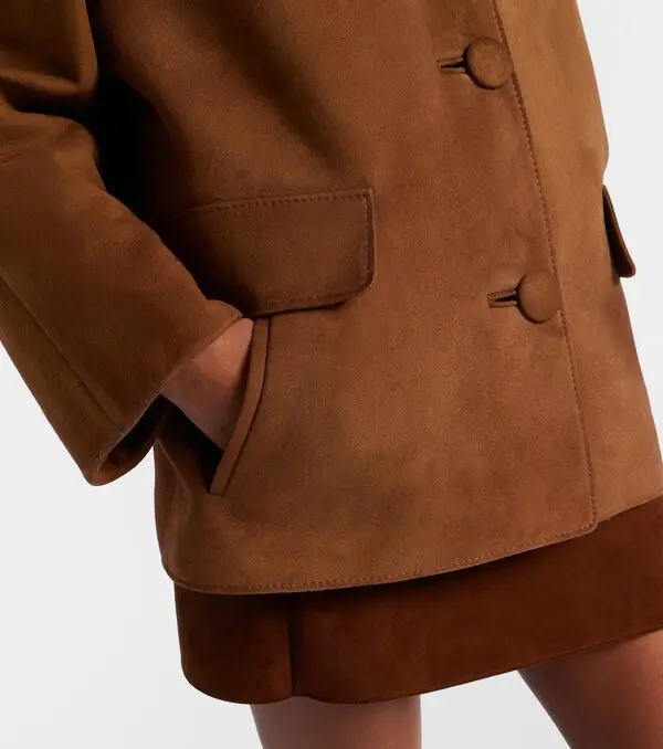 Prada Suede Button Jacket - Brown