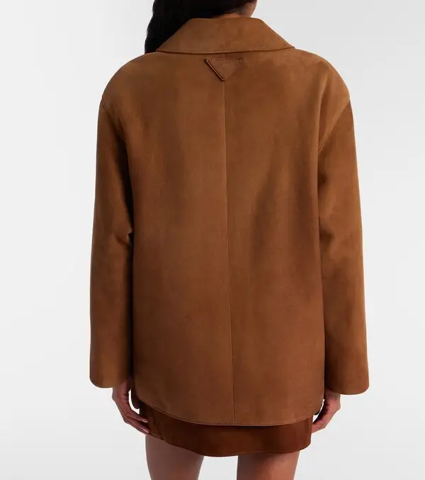 Prada Suede Button Jacket - Brown