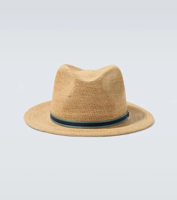 Borsalino Argentina Crochet Straw Fedora - Beige
