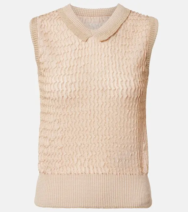 MAISON MARGIELA Ribbed-knit Vest - Pink