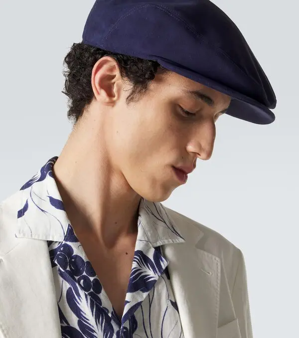 Borsalino Suede Newsboy Cap
