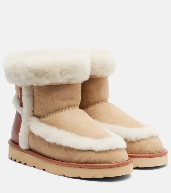 Chloé Dolcie Shearling-trimmed Ankle Boots