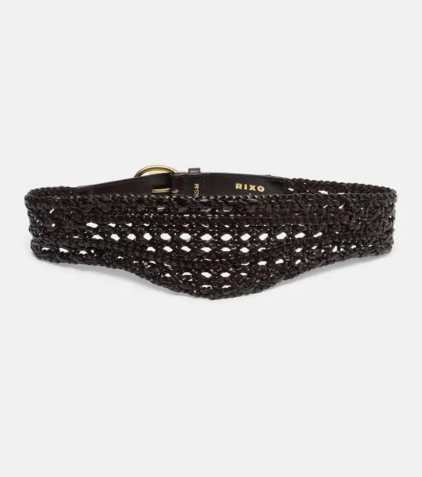 Rixo Roxelle Woven Leather Belt - Brown