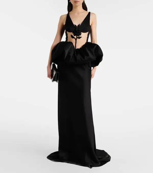 David Koma Embroidered Peplum Gown