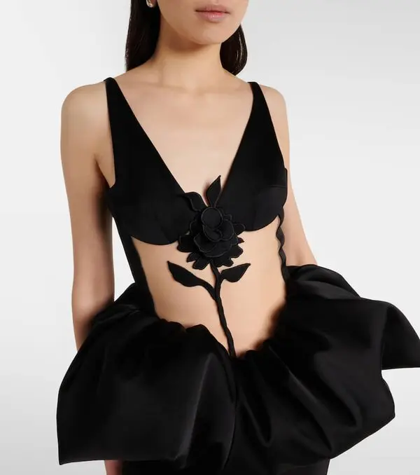 David Koma Embroidered Peplum Gown