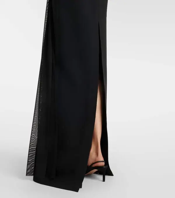 David Koma Sequined Paneled Bustier Gown