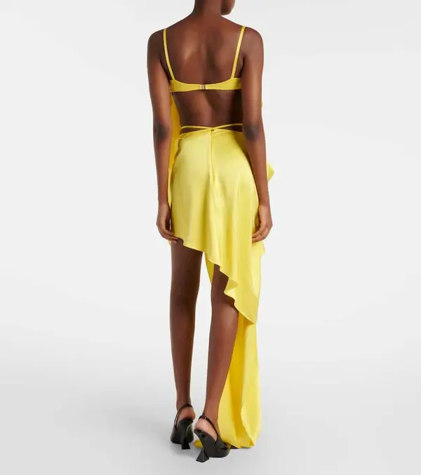 David Koma Draped Satin Top And Skirt Set