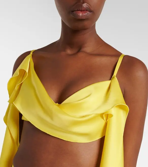 David Koma Draped Satin Top And Skirt Set