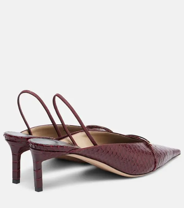 TOM FORD Croc-effect Leather Slingback Pumps