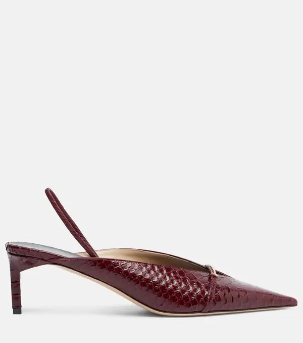 TOM FORD Croc-effect Leather Slingback Pumps