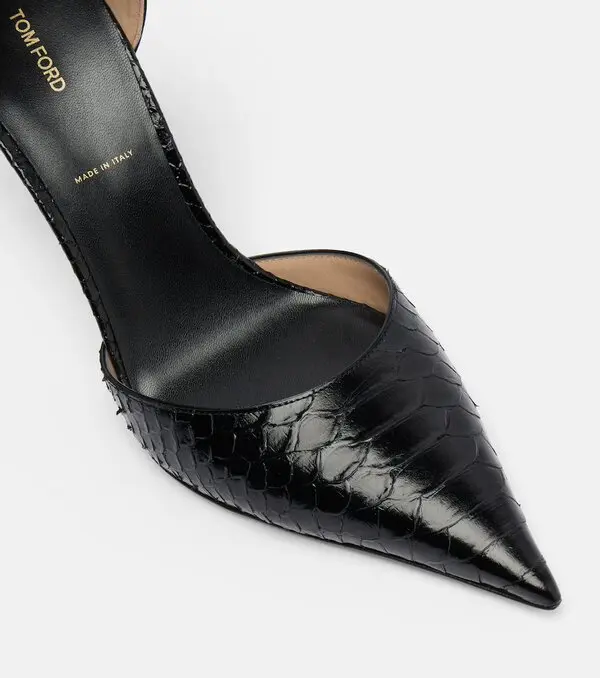 TOM FORD Spire Snake-effect Leather Pumps - Black