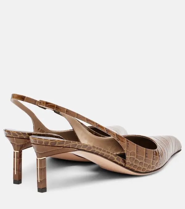 TOM FORD Croc-effect Slingback Pumps