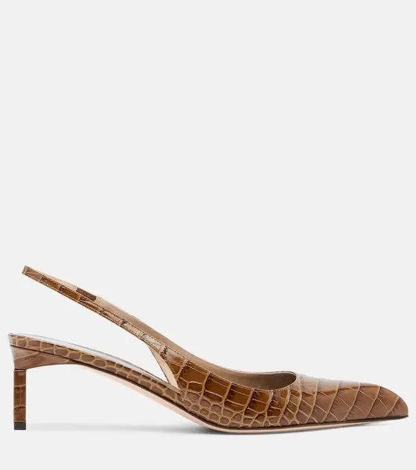 TOM FORD Croc-effect Slingback Pumps
