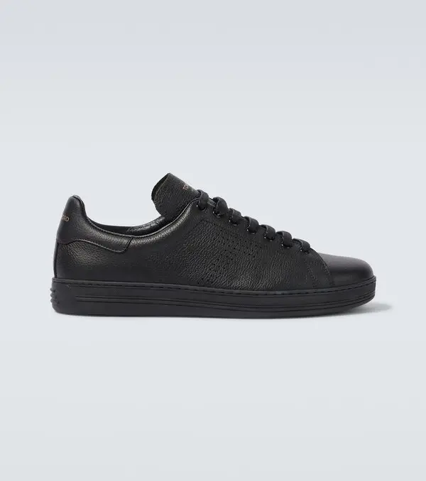 TOM FORD Warwick Perforated Leather Lace-up Sneakers - Black