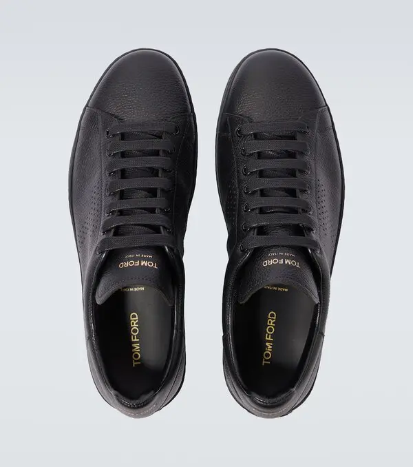 TOM FORD Warwick Perforated Leather Lace-up Sneakers - Black