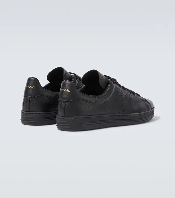 TOM FORD Warwick Perforated Leather Lace-up Sneakers - Black